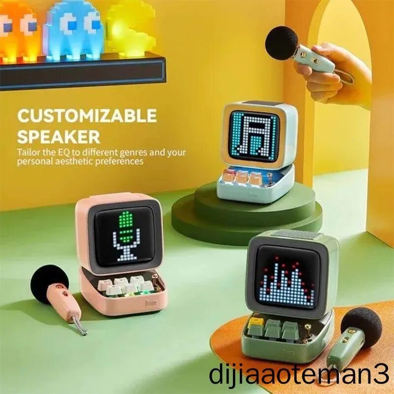 Divoom Ditoo mic Портативный динамик Bluetooth для караоке с внешним двойным микрофоном режим изменения голоса