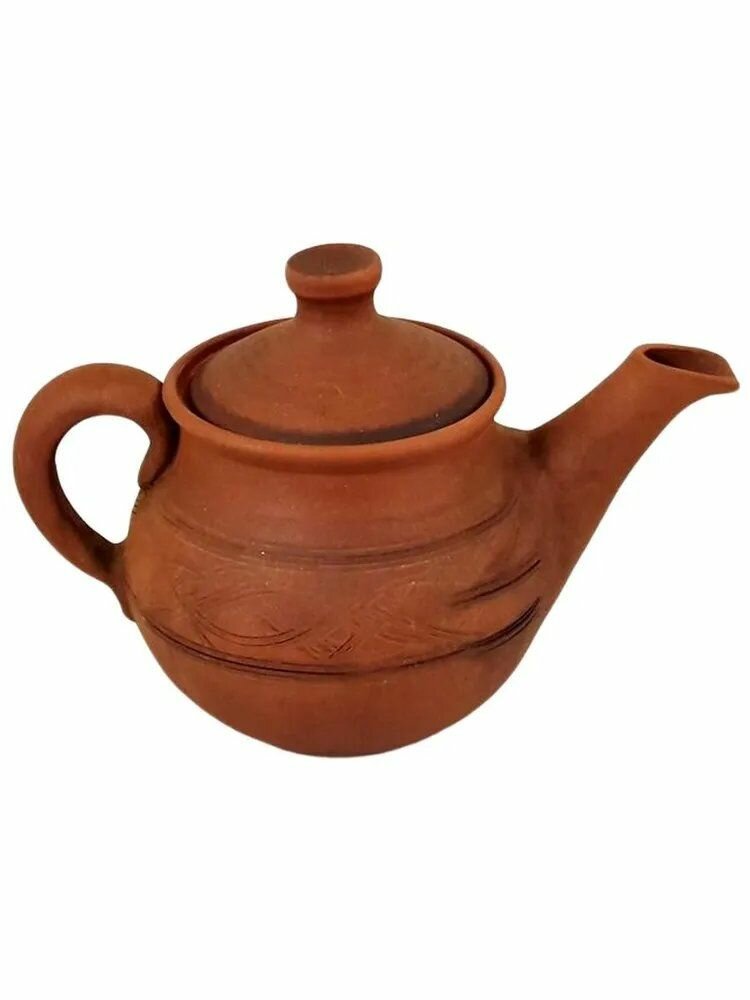 Чайник "Молочник" + глазурь, заварочный, глина, керамика, ручная работа, 500 мл.