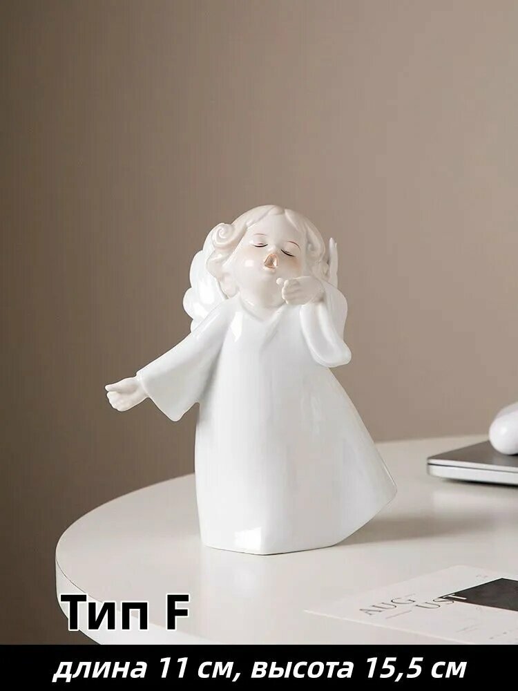 Маленький ангел-музыкант, Предметы коллекционирования керамики ручной работы, 1 шт, Из Цзиндэчжэня