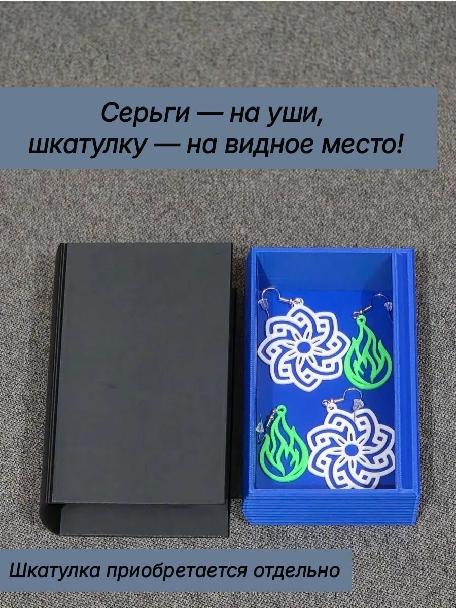 Серьги, зелeный — фото 1
