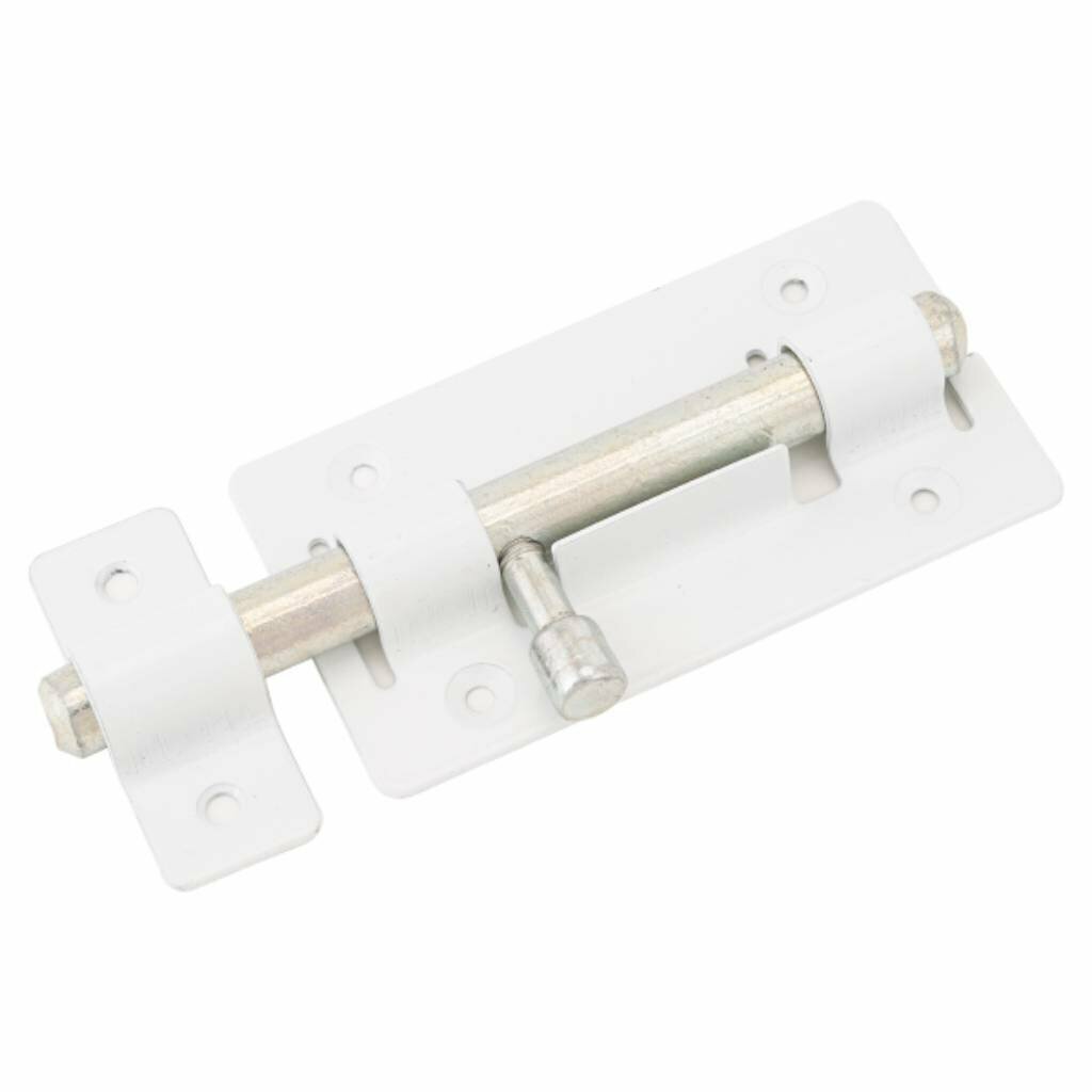 Задвижка дверная Иесть ЗД-01, ригель круглый, цвет белый, артикул 12 521. Надежная фурнитура для межкомнатных дверей