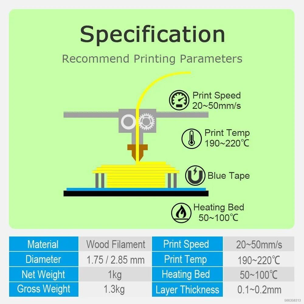 OPY PLA Wood Dark 1.75mm 1.0kg Filament - Пластик для 3D-ручки Темное дерево — фото 1