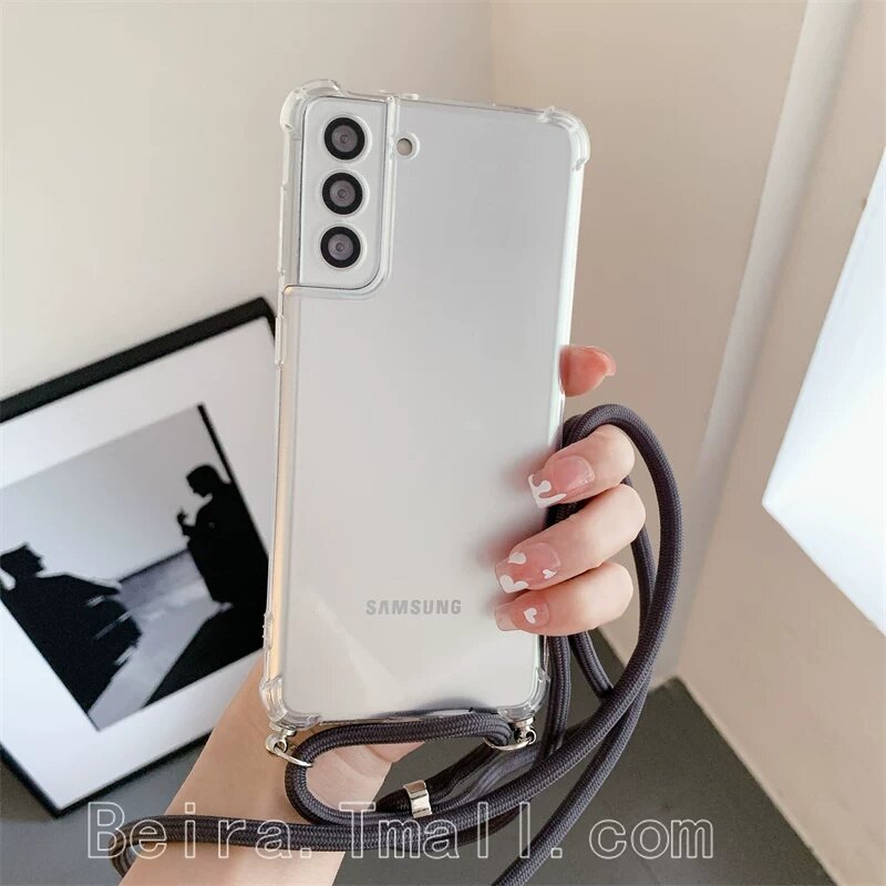 Чехол-брелок F52 для телефона, подходит для Samsung A53 5G, с ремешком на шею, защитный чехол для A33, прозрачный чехол