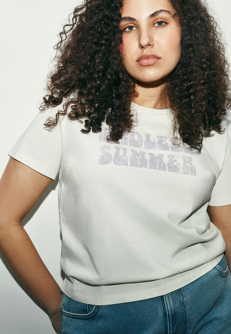 Футболка прямая с принтом больших размеров