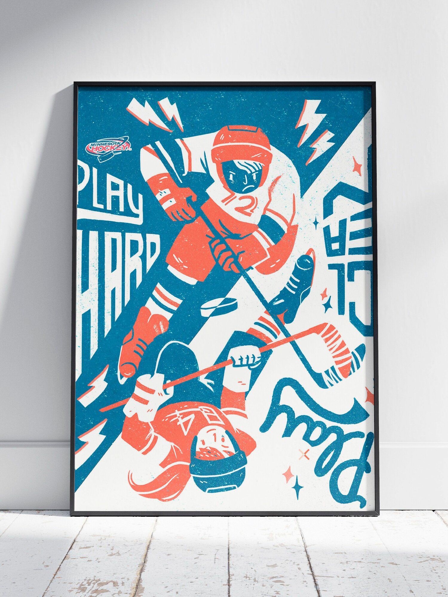 Плакат на стену для интерьера Спорт (Хоккей - Ice Hockey 4) - Постер по спорту и физической активности формата A4 (21x30 см)