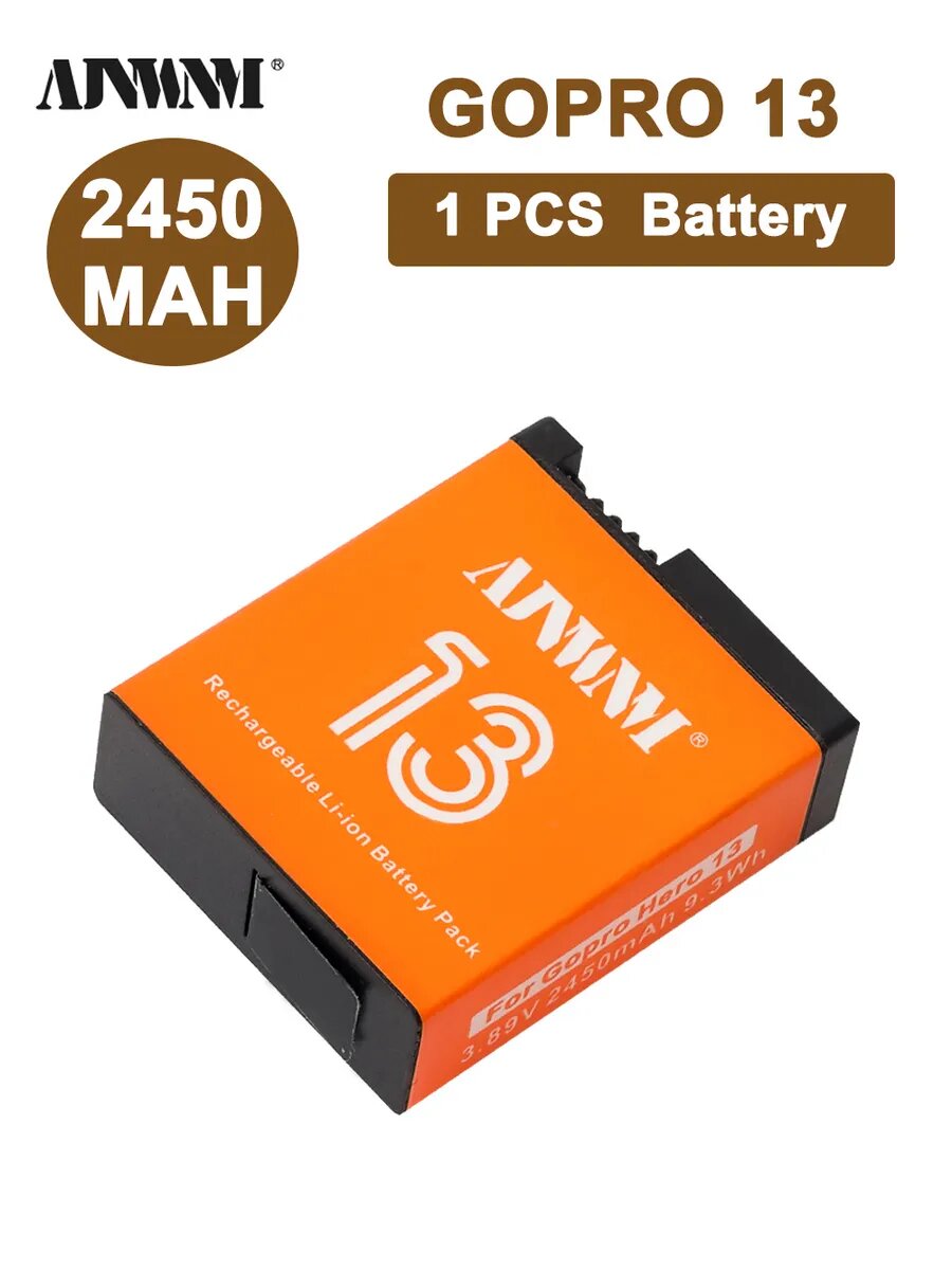 1шт Аккумулятор для GoPro Hero 13, 3.85V 2450mAh