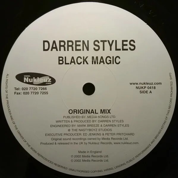 Darren Styles - Black Magic EX- — фото 1