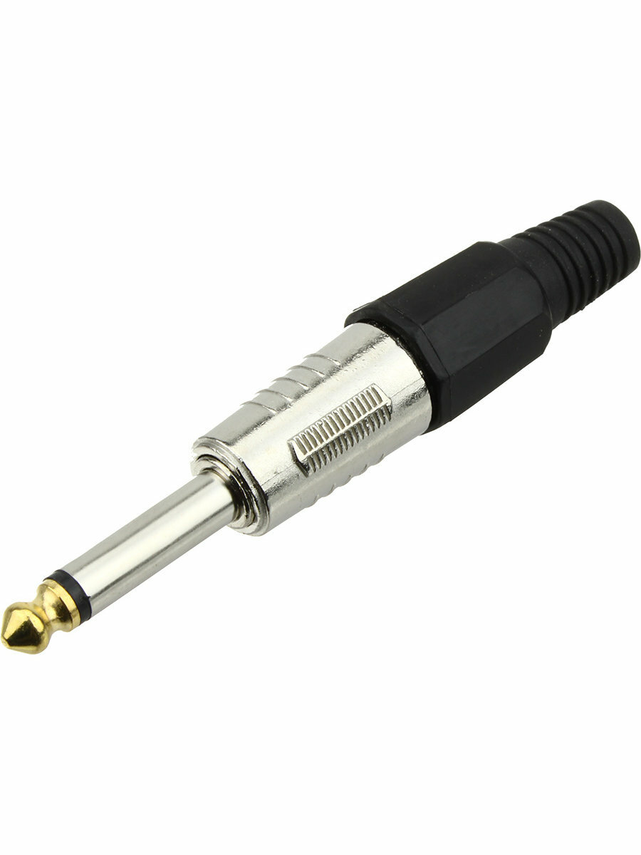 Разъем J6.3 mono, metal, black, gold