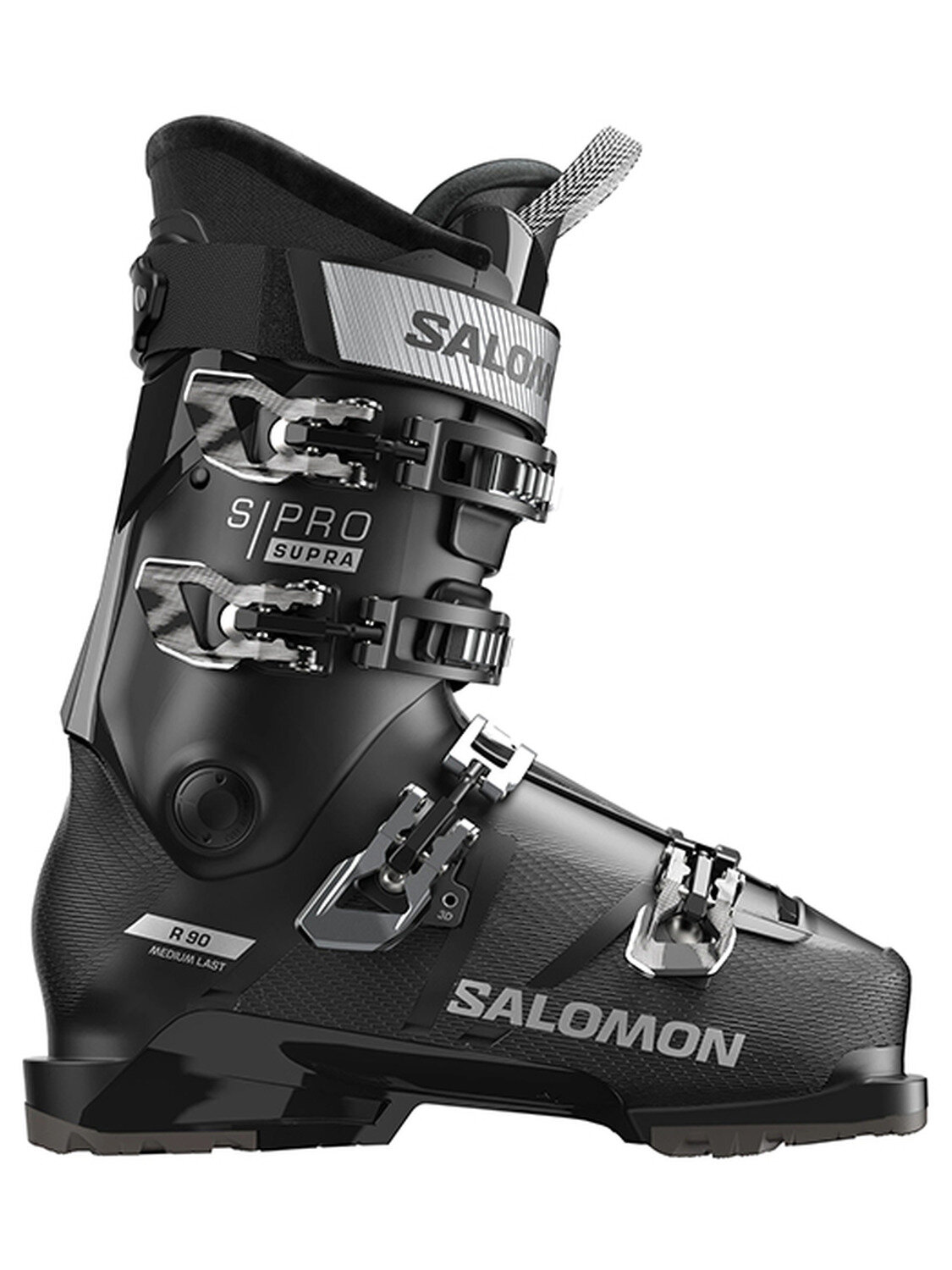 Горнолыжные ботинки Salomon S/Pro Supra 90 W R GW Black/Silver 25/26 , для женщин , черный