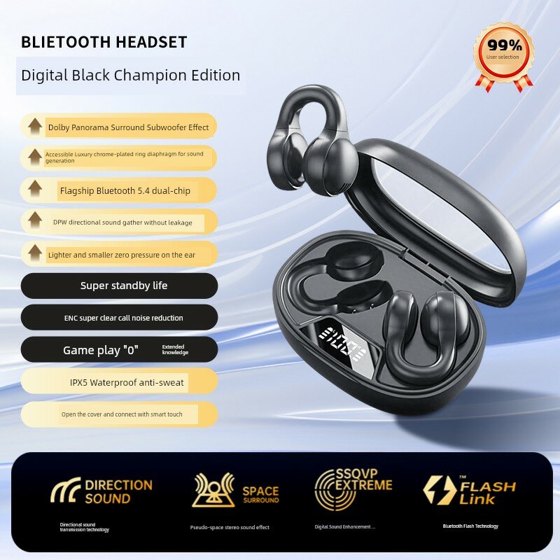 Bluetooth Earbuds Pro 15Max Чемпион версия черный цвет с Bluetooth 5.4, пространственным звуком, увеличенным временем