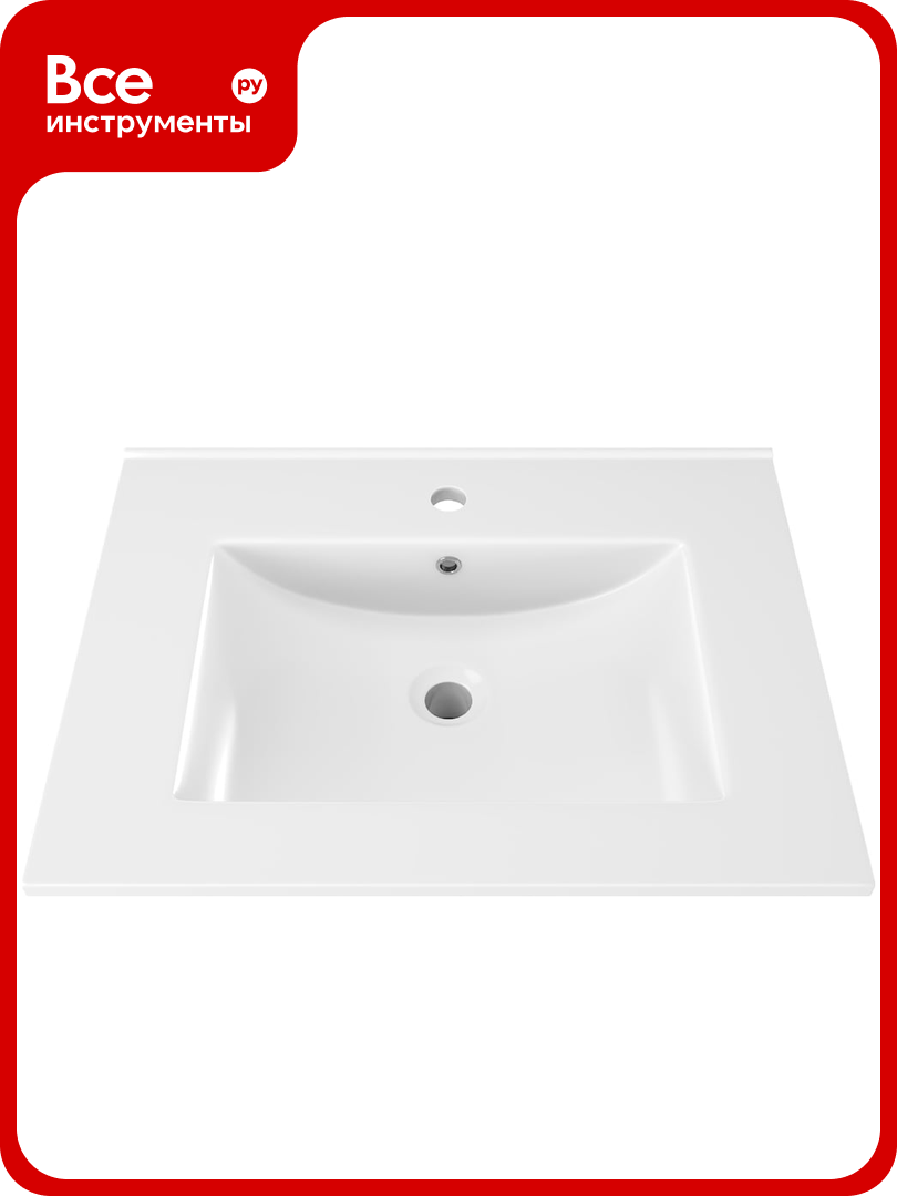 Раковина для ванной мебельная на тумбу Teymi Ritta 60 белая T51002 ЦБ-00270797