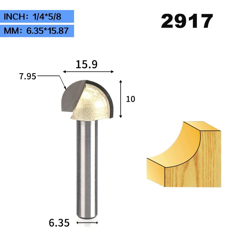 Концевая фреза HUHAO 1/4" 5/8" 2917 для дерева
