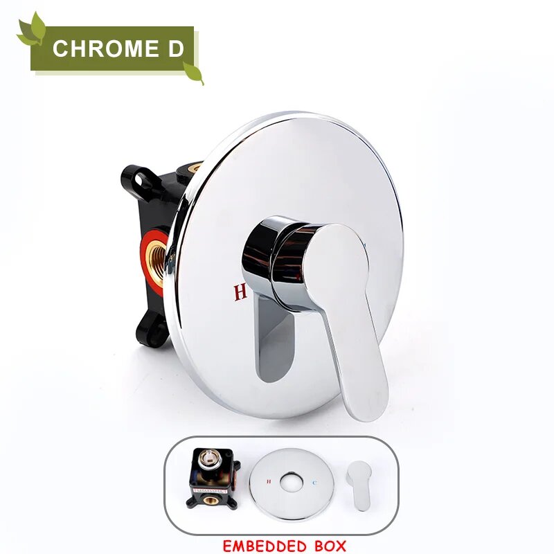 Кран для душа в ванную с матовым золотым покрытием с регулировкой латунного смесительного клапана Переключатель скрытого смесительного клапана для душа Кран для отеля Стена переключатель для душа-Коробка хром D