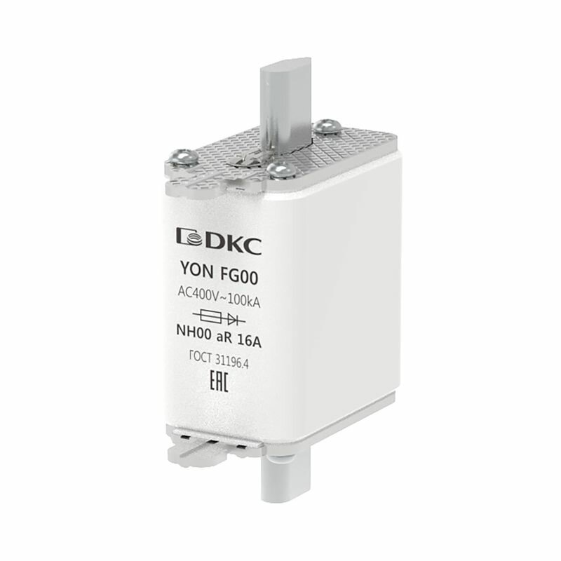 Предохранитель YON ножевого типа FG00 16А 400В хар-ка aR DKC 1FG00-0016-400V-AR