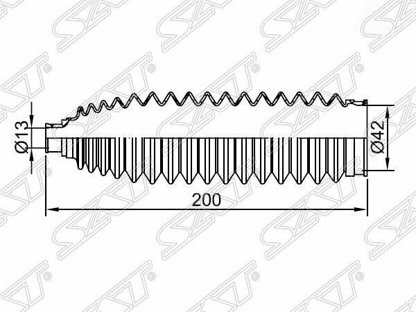Пыльник рулевой рейки SAT ST-48204-4M525 NISSAN ALMERA/QASHQA/TEANA /X-TRAIL 00- LH