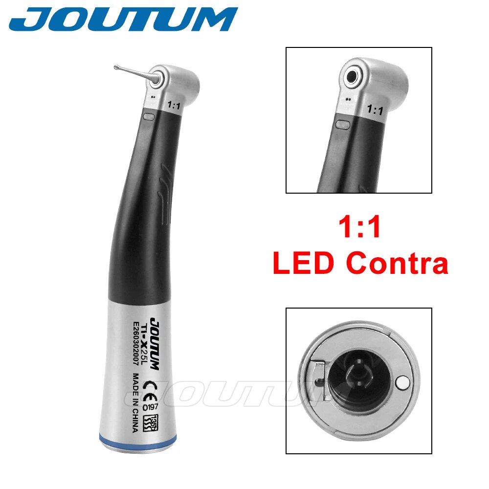 JOUTUM Стоматологический наконечник синего цвета с LED светом 1:1 X25L
