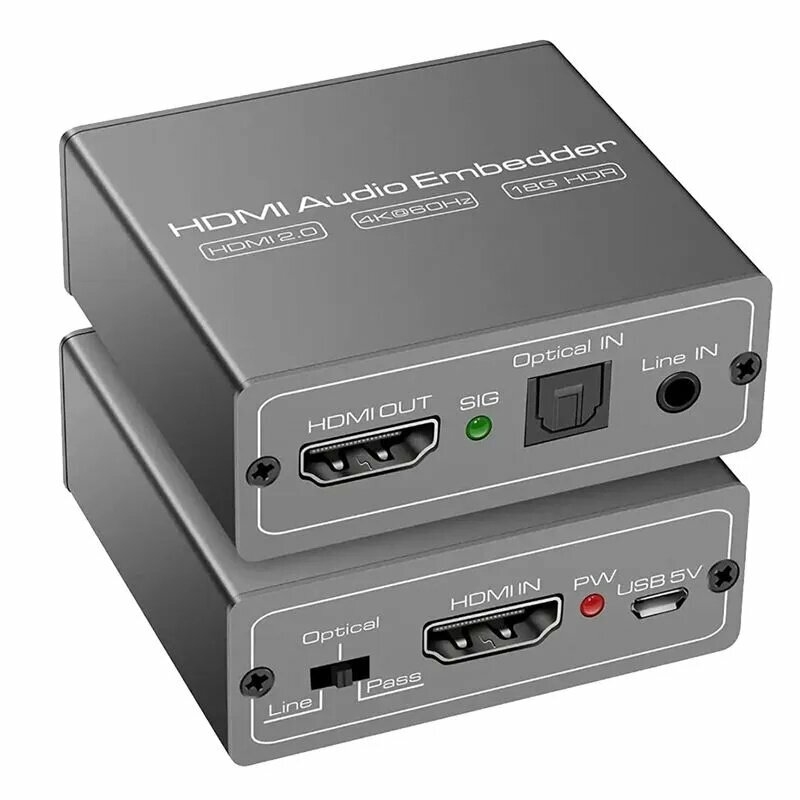(S I A H) -Совместимый Аудиоконвертер 4K 60 Гц Адаптер Audio Extractor