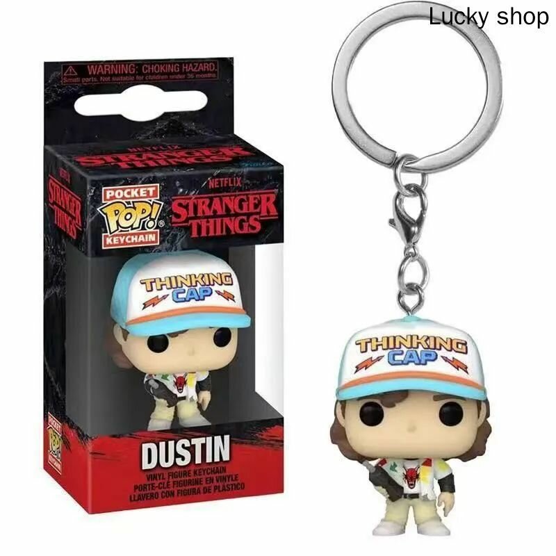 Коллекционный брелок-фигурка Funko Pop: Очень странные дела (Stranger Things), виниловая мини-фигурка Дастин , аксессуар на ключи и рюкзак