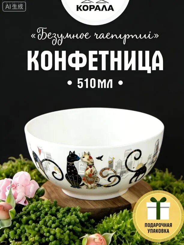 Сервиз обеденный 500 мл мл "Тарелка для Парижской кошки" из 1 предм, количество персон: 1