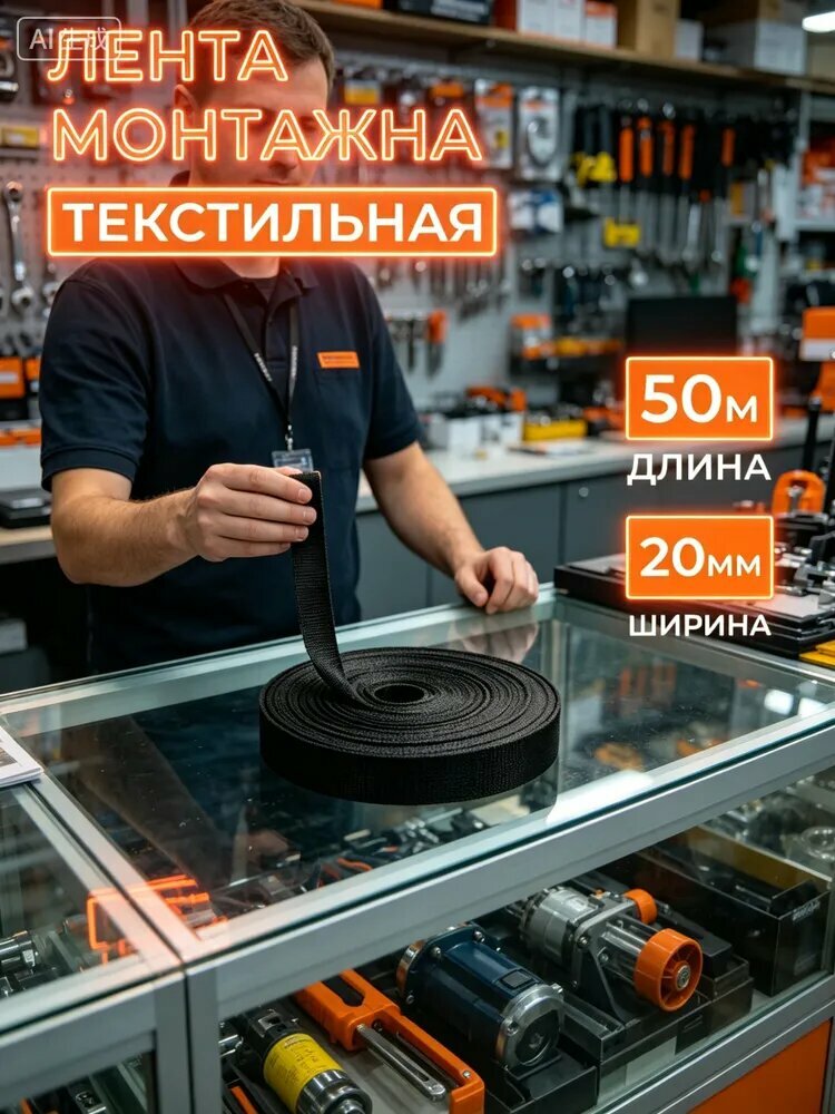 Монтажная лента 21 мм 50 м, 1 шт