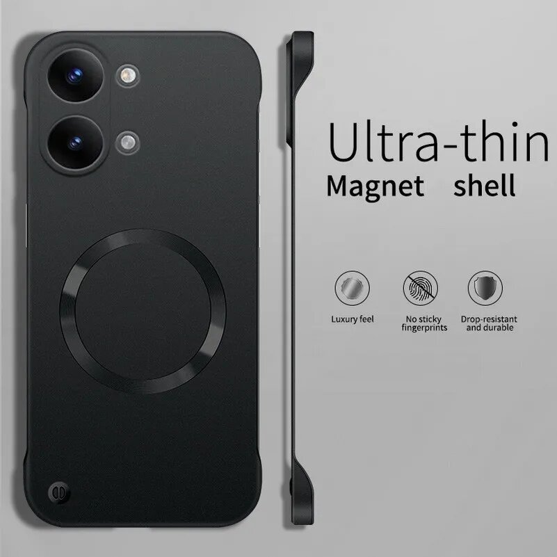 Черный ультратонкий магнитный чехол для Poco X8 Pro Max