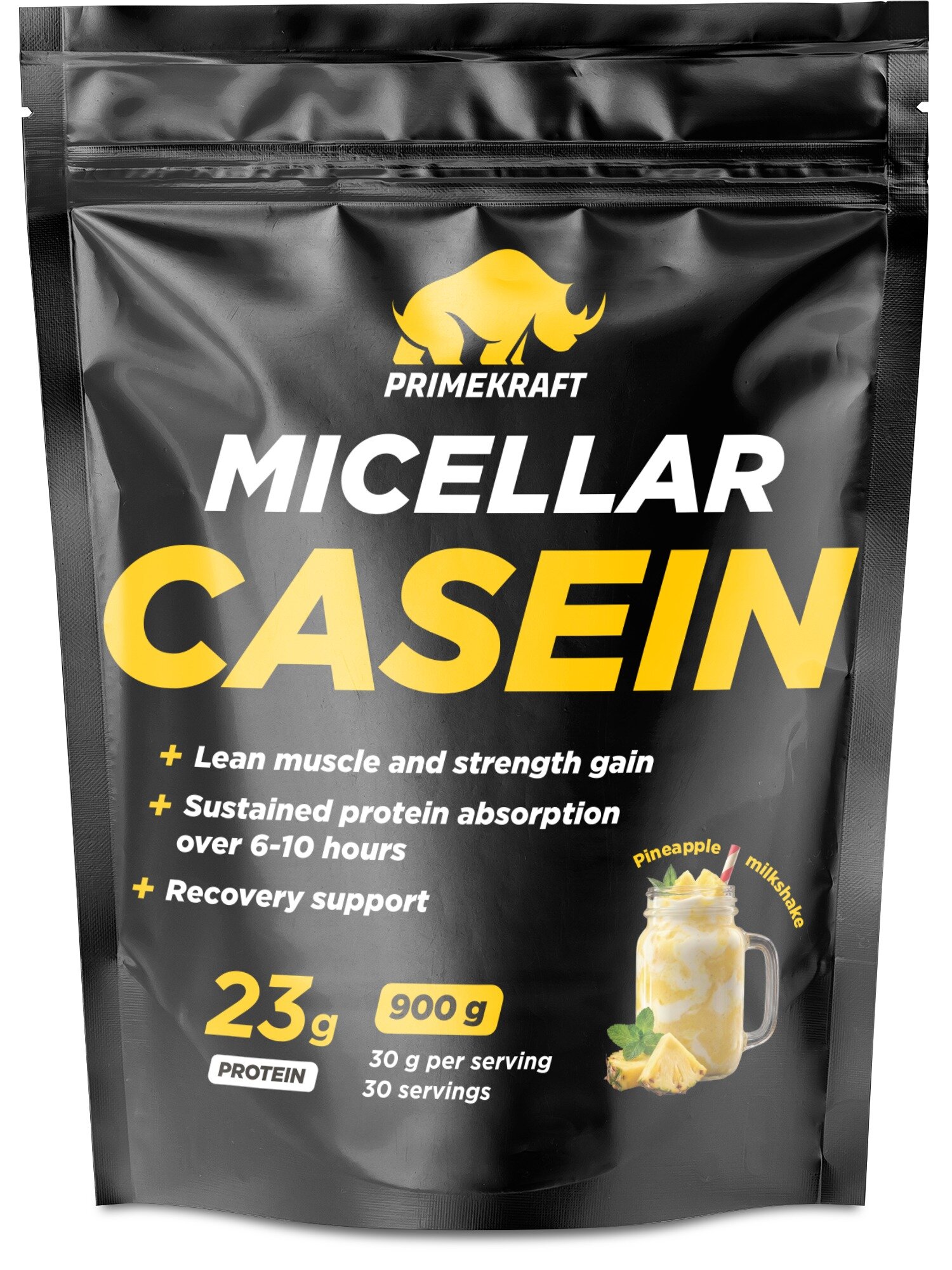 Казеиновый протеин PRIMEKRAFT Micellar Casein 900 г, Ананасовый милкшейк