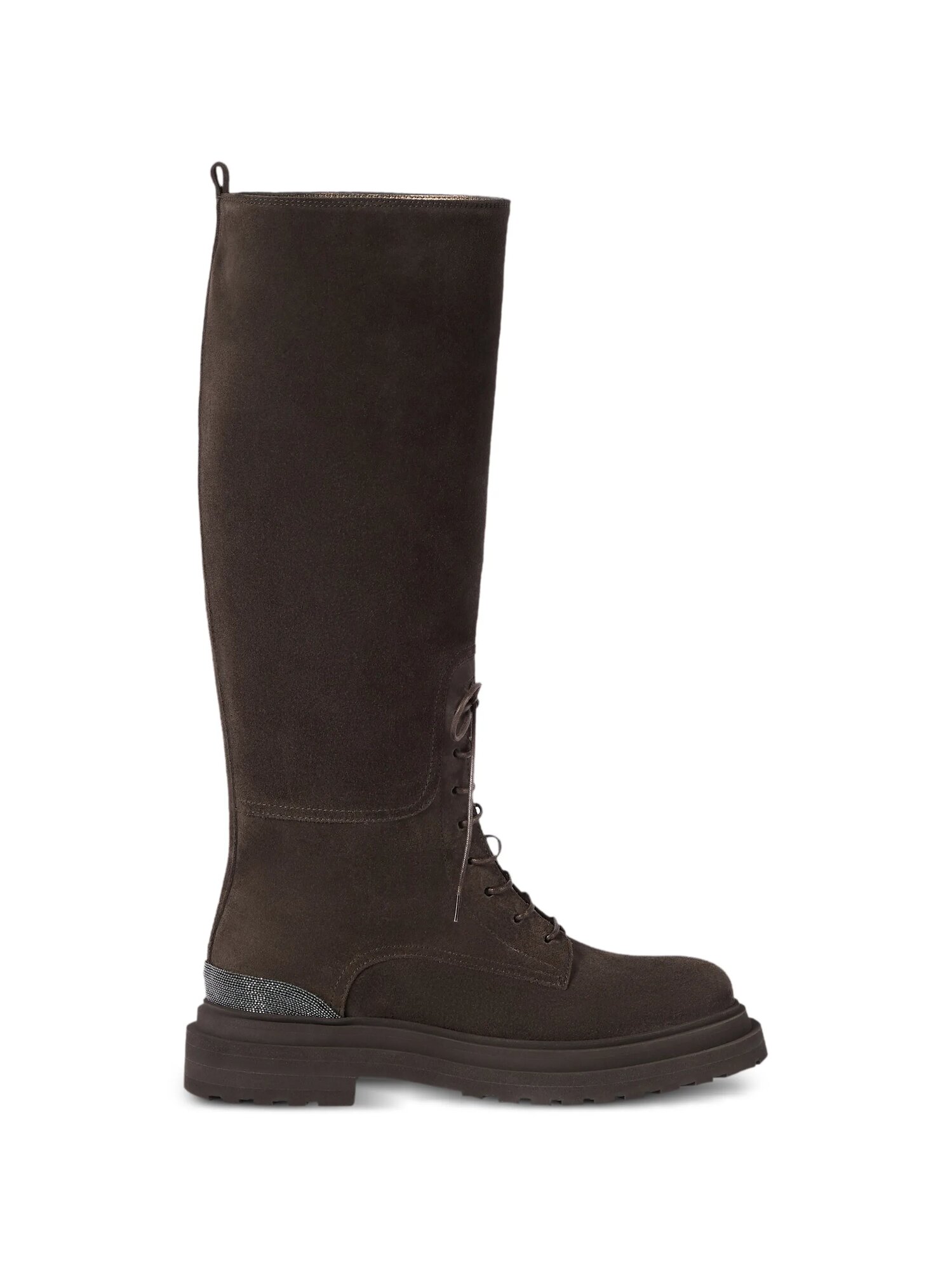 Ботинки Suede boots with precious detail
