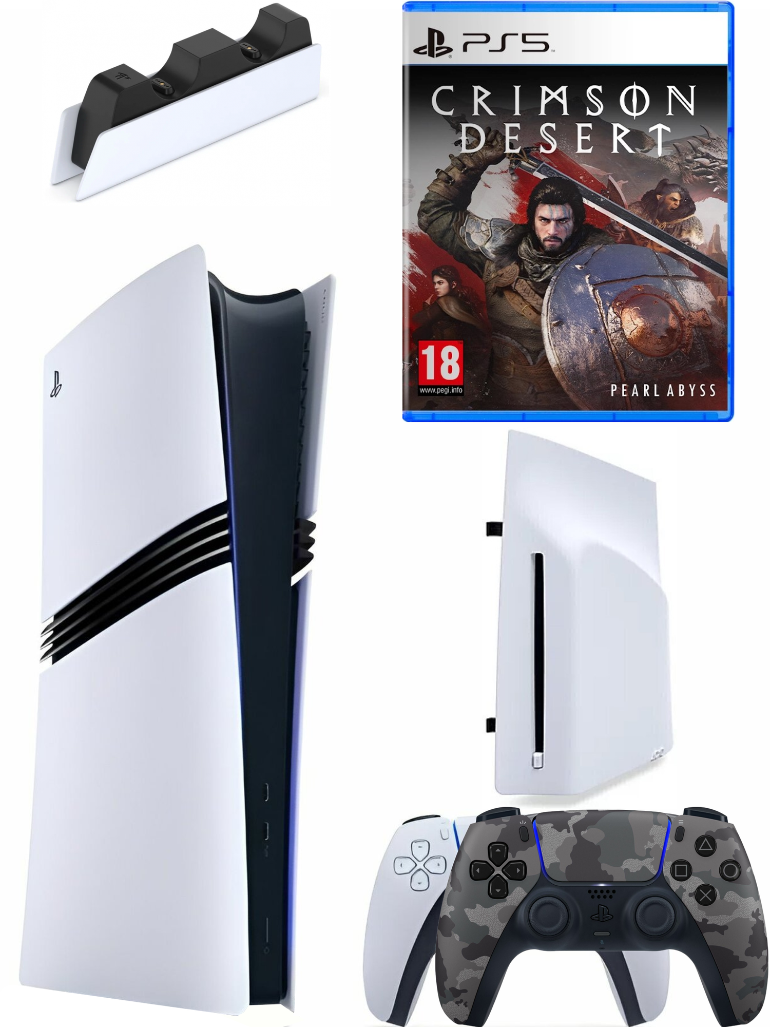 Игровая приставка Sony PS 5 Pro Digital Edition+Зарядная станция+ Дисковод +2-ой геймпад+Crimson Desert ,2Tb SSD