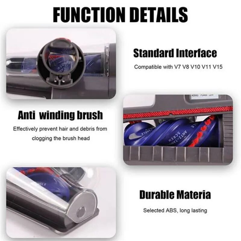 Пылевыбивалка для Dyson V7, V8, V10, V11, V15, пластик, длина 16 см, ширина 15 см, вес 432 г — фото 1