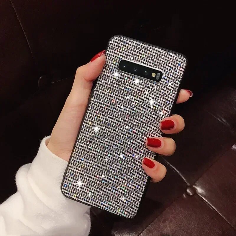 Черный чехол с пайетками для Samsung Galaxy S23 Ultra