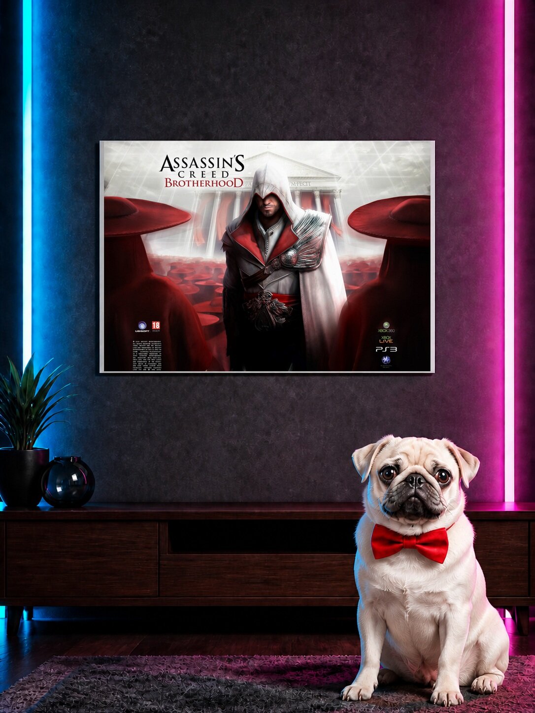 Плакат Assassin's Creed — стилизованный игровой арт A3