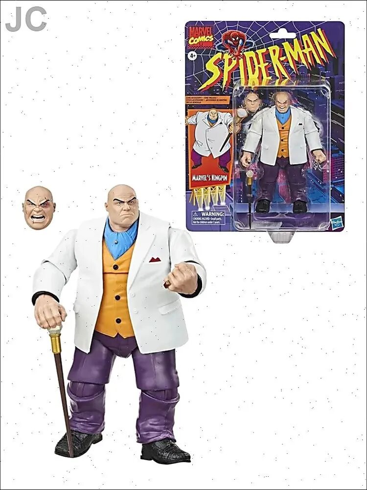 Фигурки Marvel Legends Spiderman Animation Series Action Figures Marvel's Kingpin-16cm; Марвел фигурки