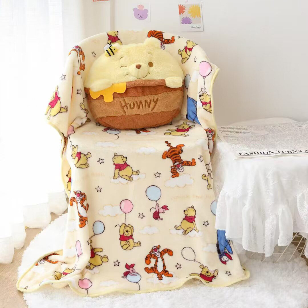 Плед с мультяшными персонажами, плюшевый плед для сна, плед для дивана, утепленный плед, плед для кондиционера, портативный дорожный плед, чехол для автомобиля.