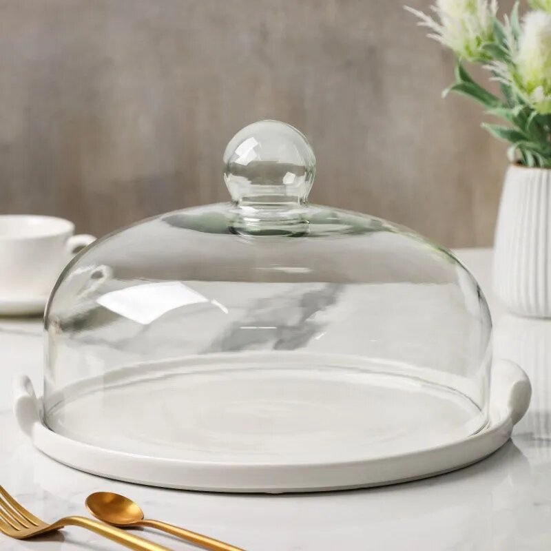 Блюдо для блинов, 1 шт, Керамика белый Красивый цвет W596 Красивый цвет A773 I8O, диаметр 26 см