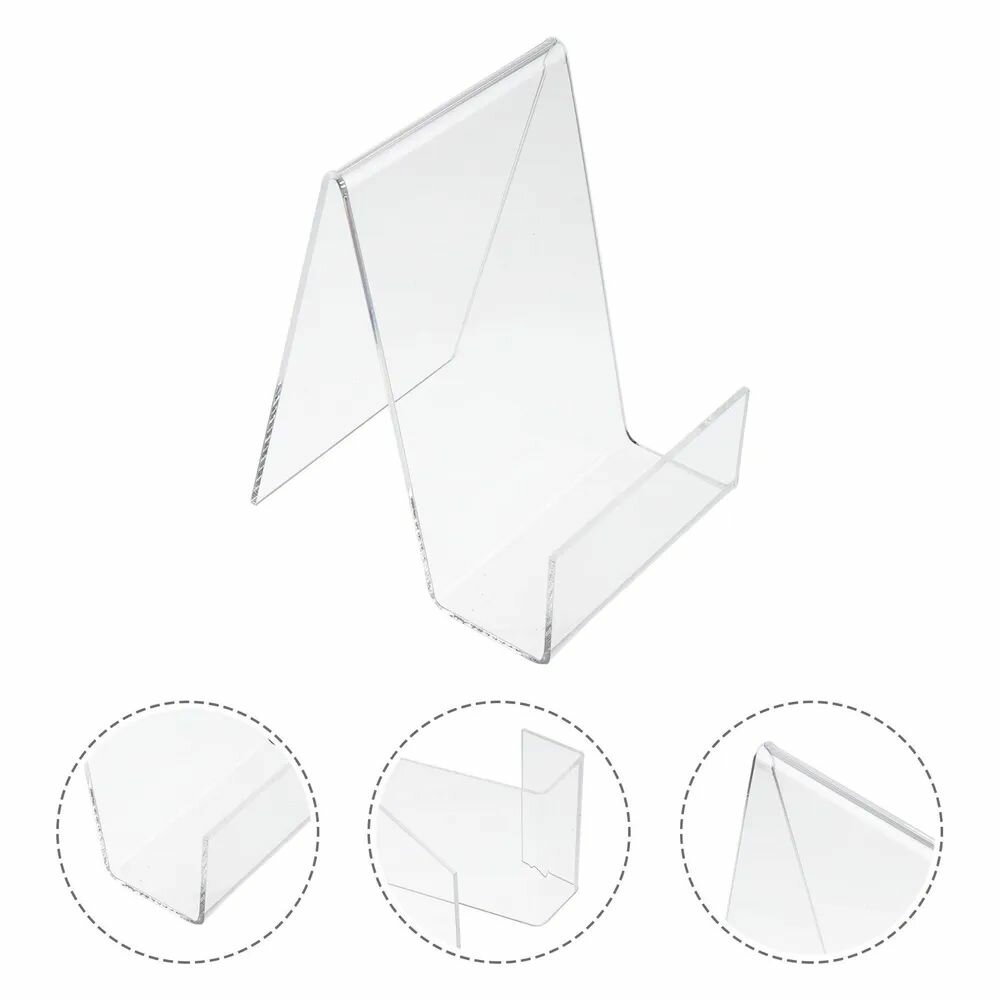 Подставка для книг из прозрачного акрила, вертикальная стойка для настольного дисплея, 2 шт