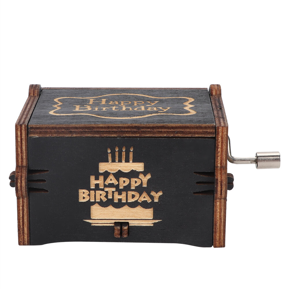 Музыкальная шкатулка с ручным приводом, цвет черный, подарок на день рождения, домашний декор (тип C)