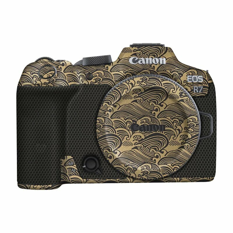 Волна золотая защитная пленка с 3M клеем для Canon EOS R7, полное покрытие