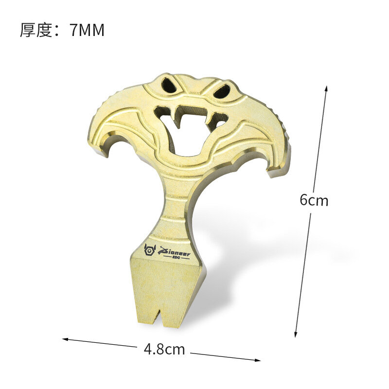 Оригинальный новый EDC титановый сплав для снятия стресса, маленький монтировка в виде тигра, многофункциональный портативный золотой кобра монтировка