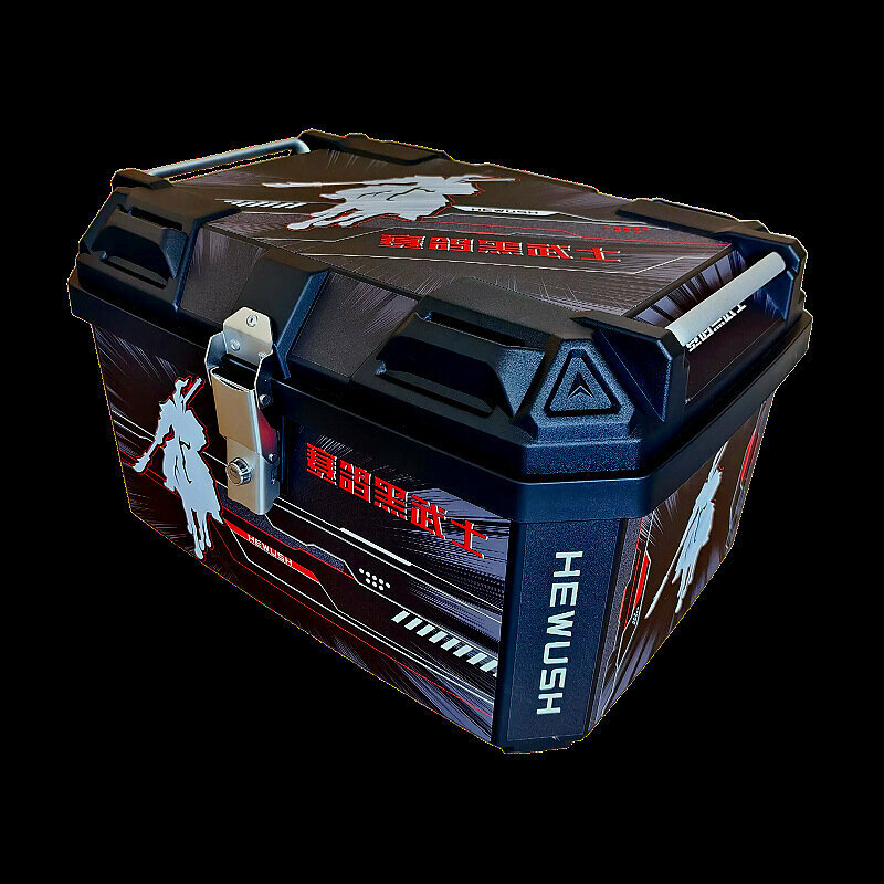 80-литровый мотоциклетный багажник, большой объем, багажник для электромобиля, ящик для инструментов, педаль, гоночный ящик, черный рыцарь, ящик для доставки