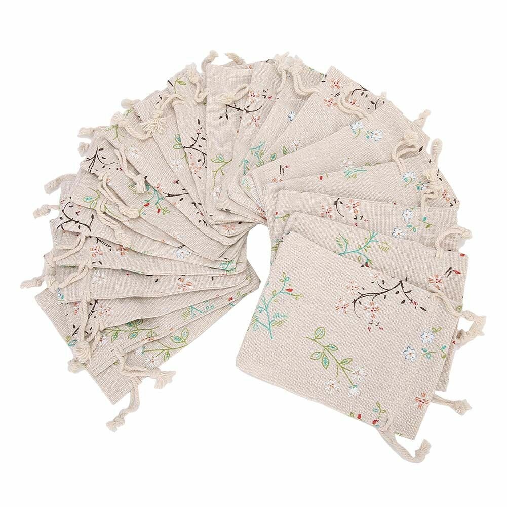 Китайский стиль синий и белый льняной мешок пустой пакетик-саше карманный подарочный пакет для ювелирных изделий маленький 20шт