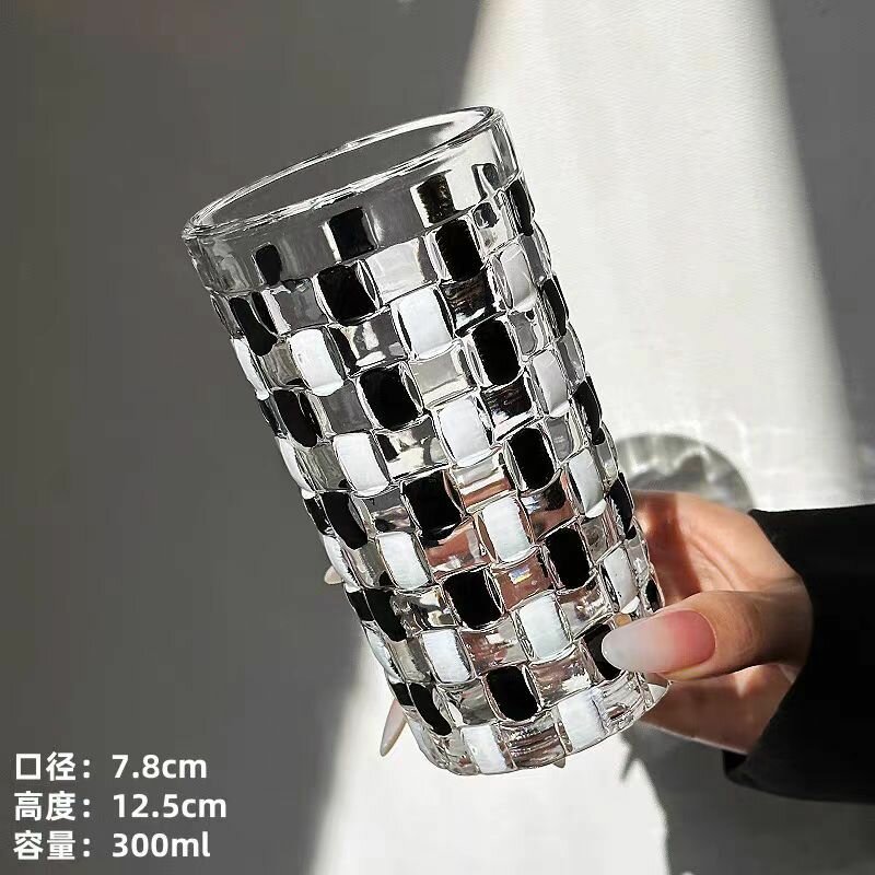 Цветной стеклянный стакан, нерегулярный цветной блок, стакан для воды, стакан для холодных напитков, стакан для сока, летний домашний радужный стакан для питья