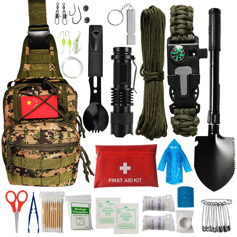 2026 Новейший набор для выживания на природе, кемпинга, приключений, аварийного спасения, нож, инженерная лопата, многофункциональный набор инструментов