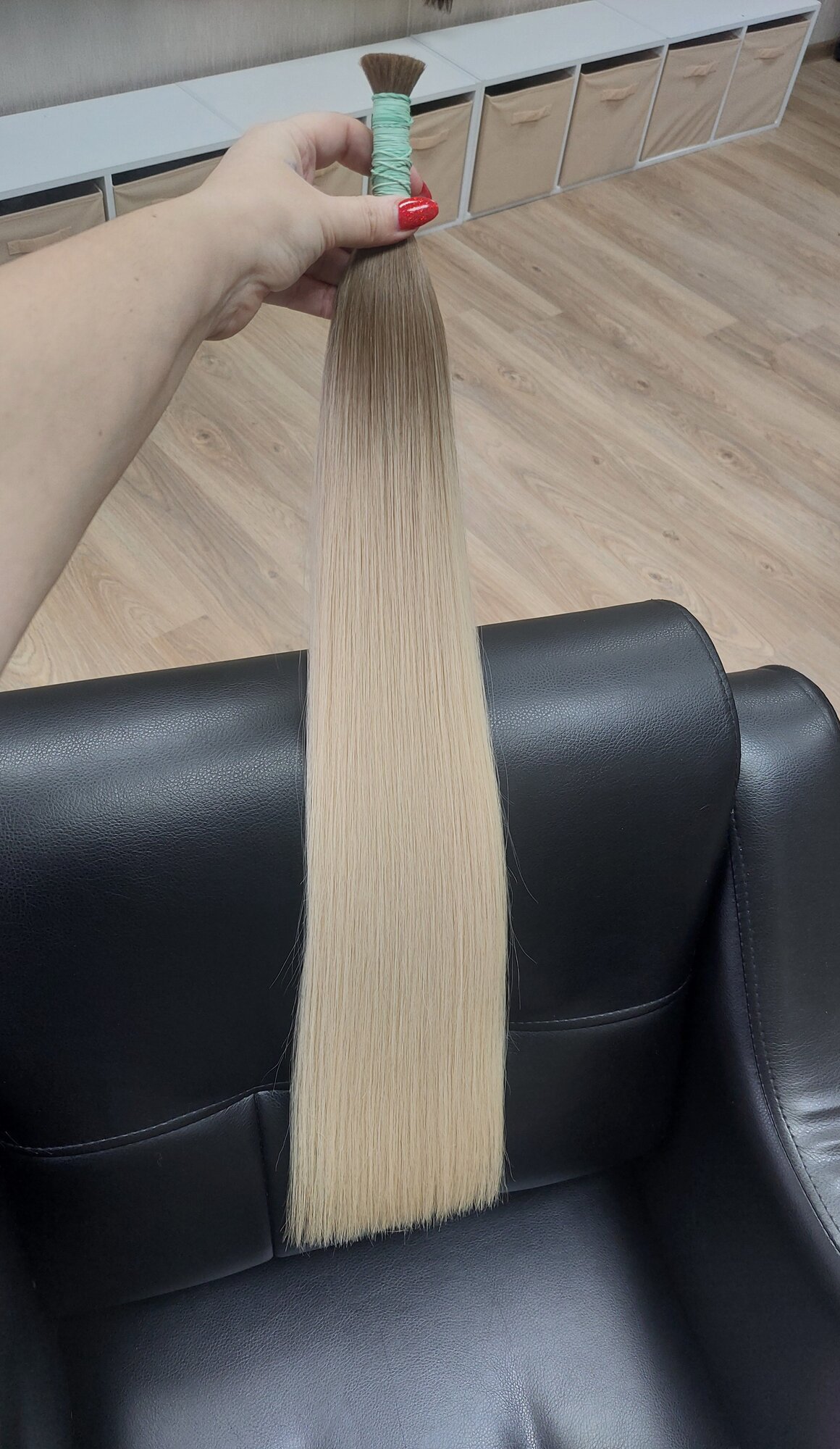 Волосы для наращивания, категория "Exclusive", 70см 116г, омбре, детский хвостик российского окраса