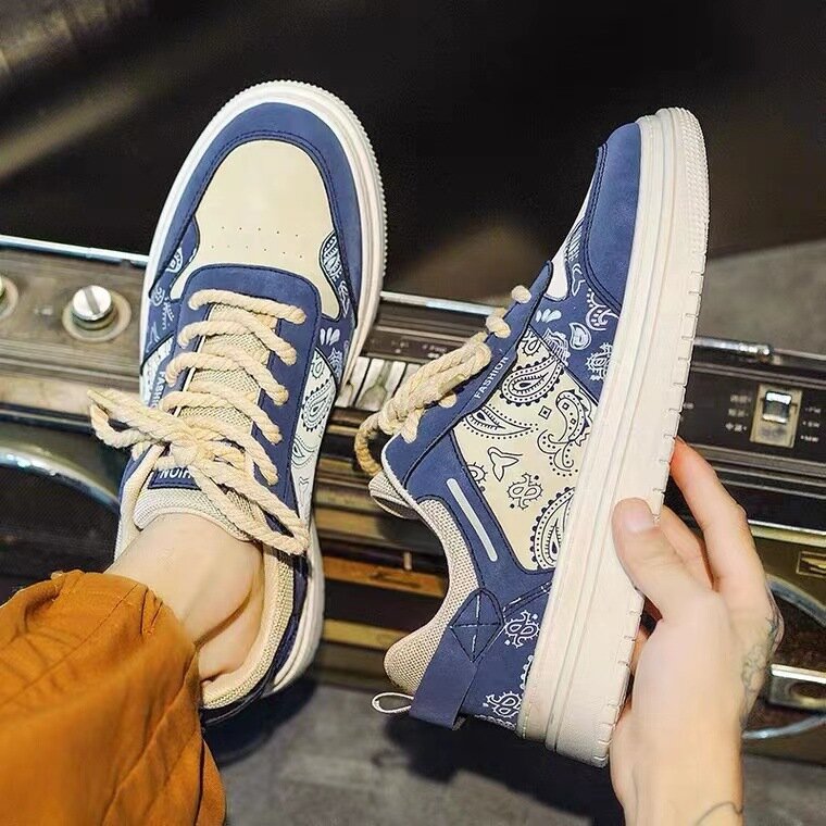 LUO Обувь мужская Осенняя для повседневности Кашуа цвет дышащая канвас/Blue