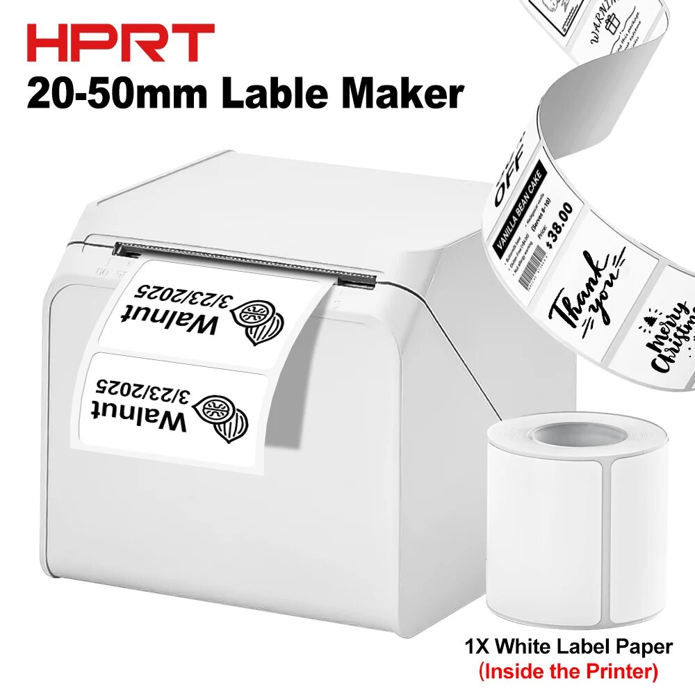 Портативный термопринтер GZQIANJI T260LR White Printer