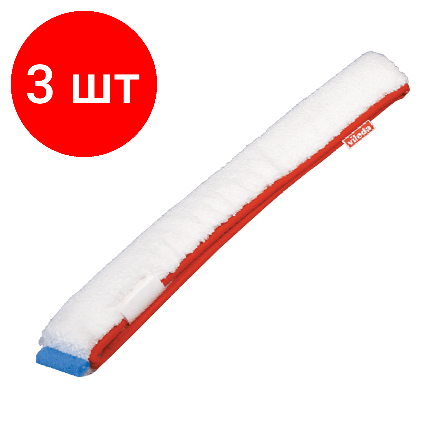 Комплект 3 шт, Насадка-шубка для мытья окон VILEDA "Эволюшн", микрофибра, ширина 35 см (к щетке 602099), 500207