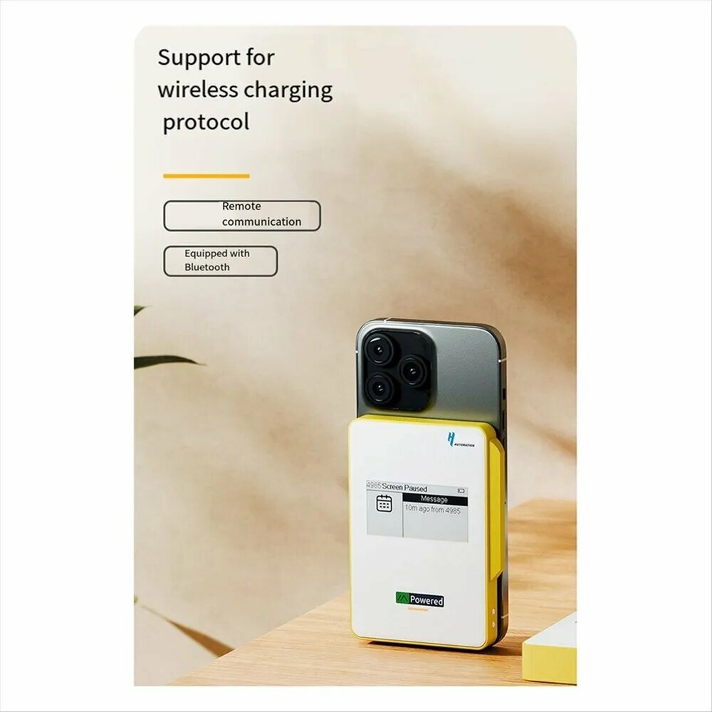 Meshtastic Heltec-Магнитный Блок питания MeshPocket Qi2 емкостью 5000 мАч с дисплеем E-Ink PD для Быстрой зарядки телефона B
