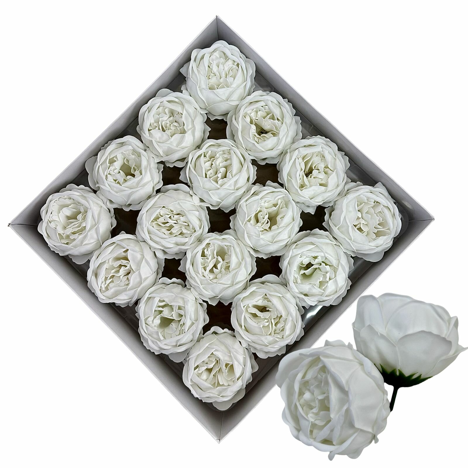 Букет FOREVER FLOWERS, мыльная основа, на 16 цветов, 16 шт, белый, для подарка