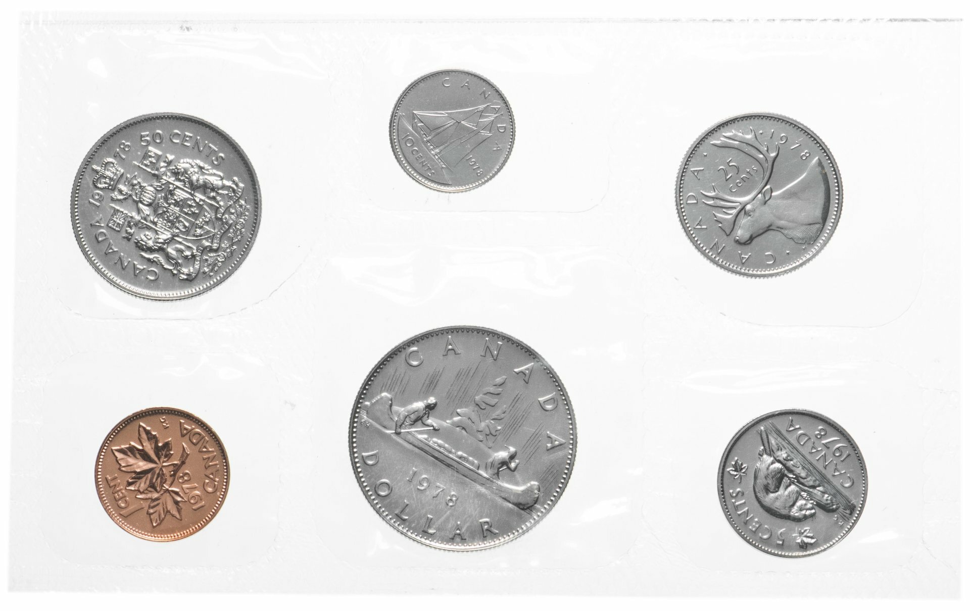 Канада набор из 6 монет 1978 в запайке, в сохранности UNC