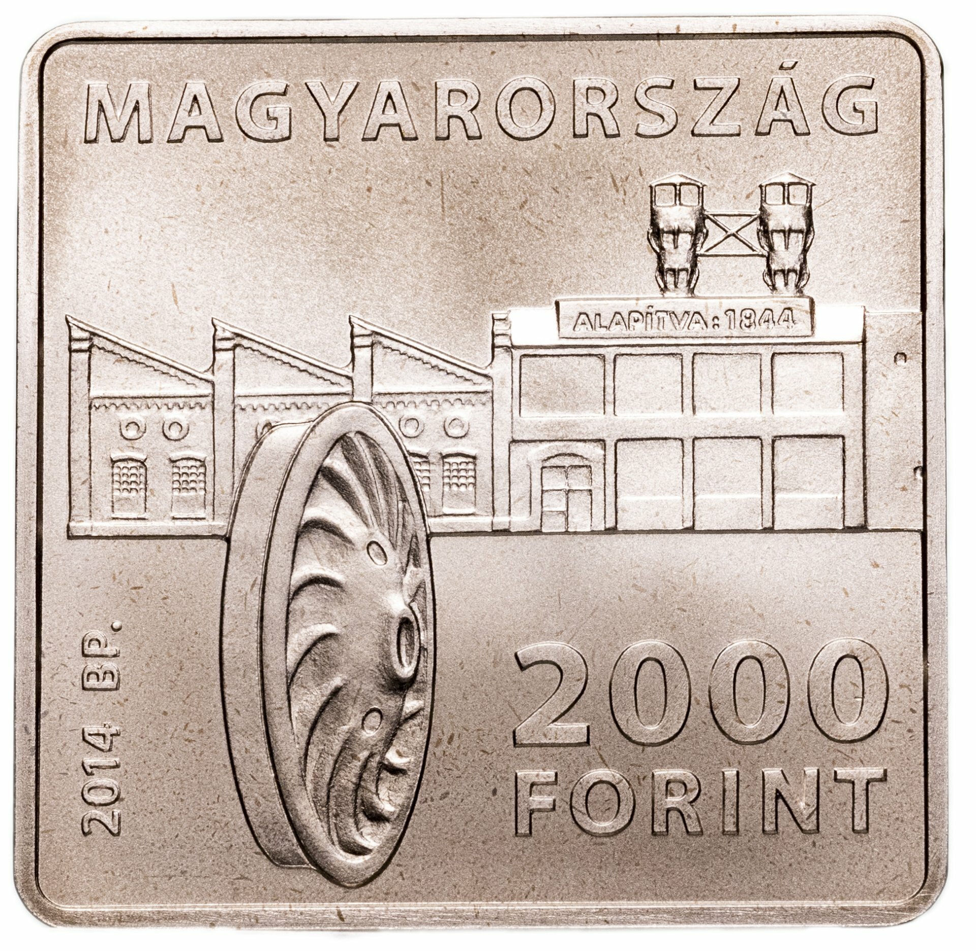 Монета Венгрия 2000 форинтов 2014 Абрахам Ганц, Мельхиор медь-никель, в сохранности UNC